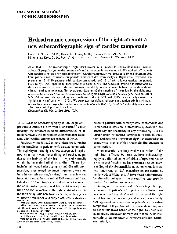 (PDF) Hydrodynamic Compression of the Right Atrium: a New ...