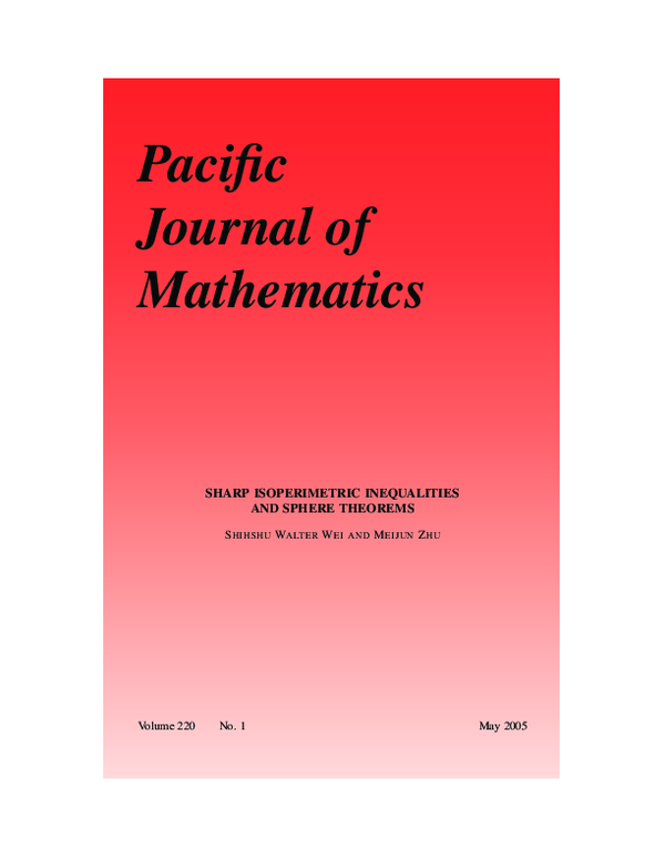 (PDF) Sharp isoperimetric inequalities and sphere theorems