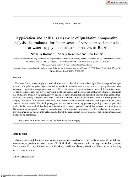 (PDF) Application and critical assessment of qualitative comparative ...