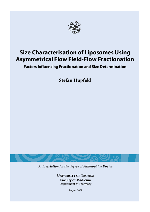 (PDF) Asymmetric flow field‐flow fractionation of liposomes: 2 ...