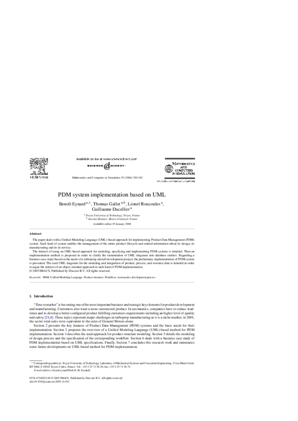 (PDF) PDM system implementation based on UML