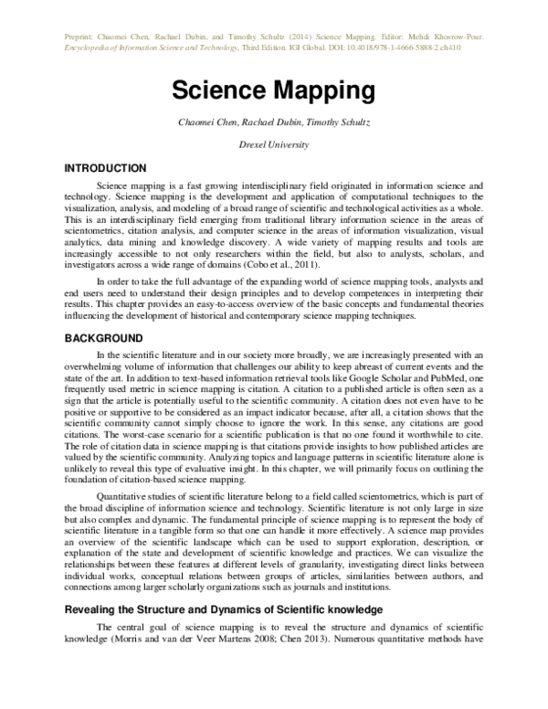 (PDF) Science Mapping