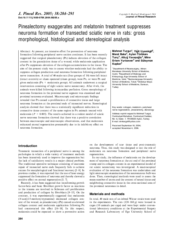 (PDF) Pinealectomy exaggerates and melatonin treatment suppresses ...