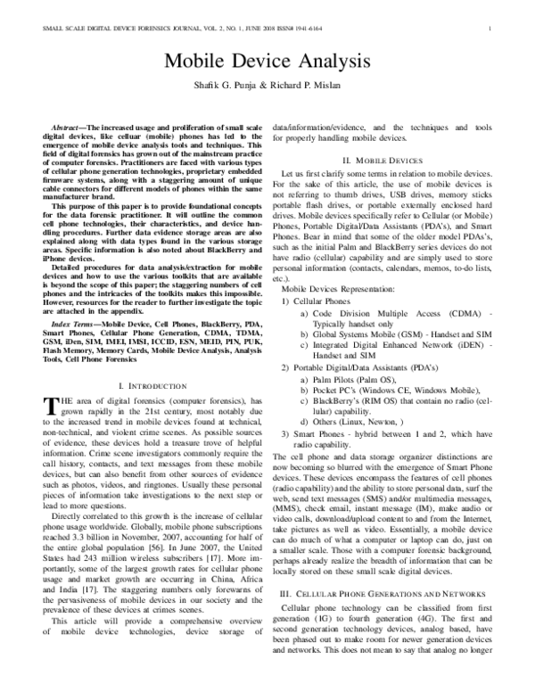 (PDF) Mobile Device Analysis
