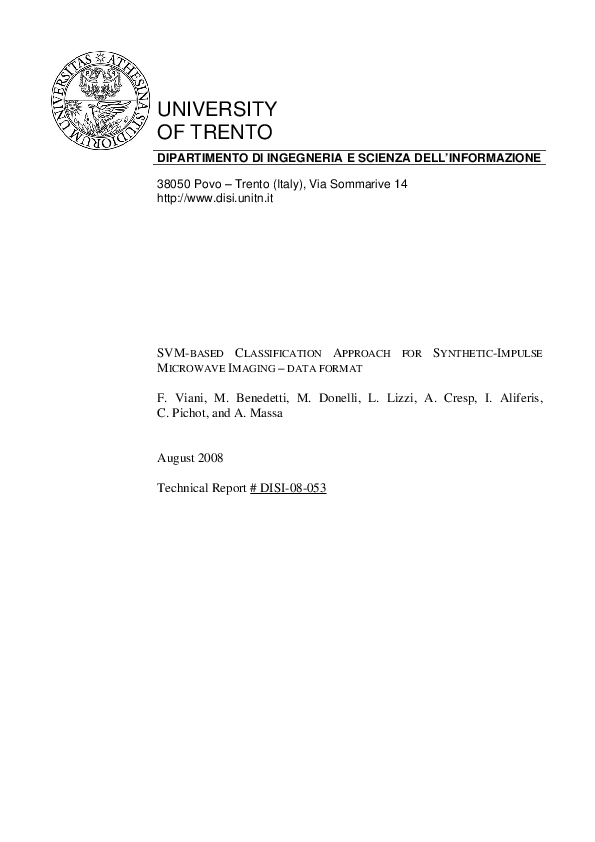 (PDF) SVM-based Classification Approach for Synthetic-Impulse Microwave ... (PDF) SVM-based Classification Approach for Synthetic-Impulse Microwave ...