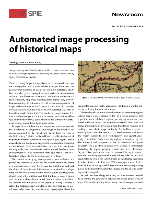 (PDF) Automated image processing of historical maps