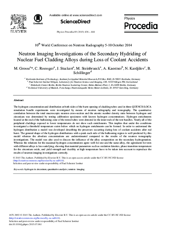 (PDF) Neutron Imaging Investigations of the Secondary Hydriding of ...