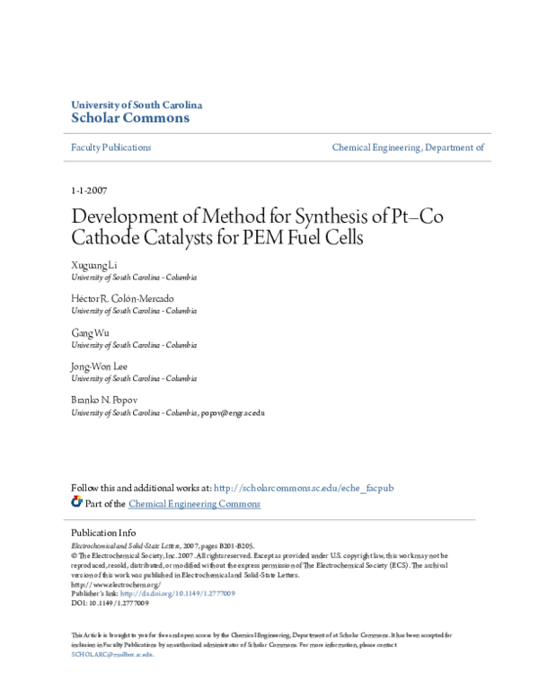 (PDF) Development of Method for Synthesis of Pt–Co Cathode Catalysts ...