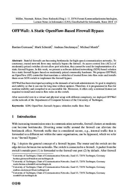 (PDF) OFFWall: A Static OpenFlow-Based Firewall Bypass