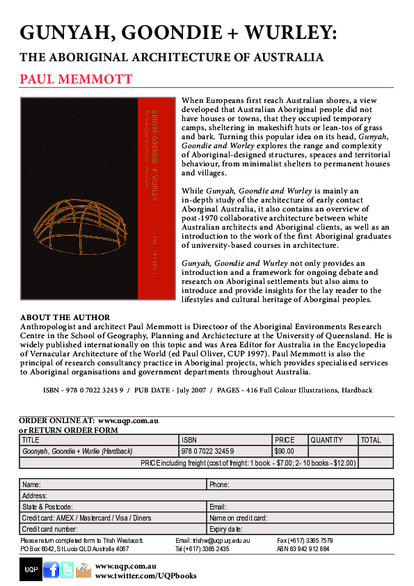 (PDF) Gunyah, Goondie + Wurley: The Aboriginal Architecture of ...