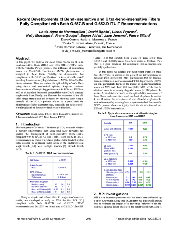 (PDF) Recent Developments of Bend-insensitive and Ultra-bend ...