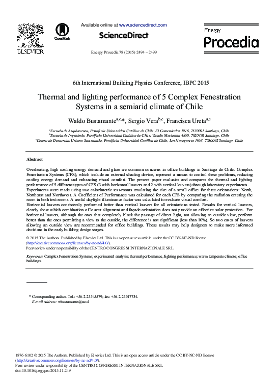 (PDF) Thermal and Lighting Performance of 5 Complex Fenestration ...