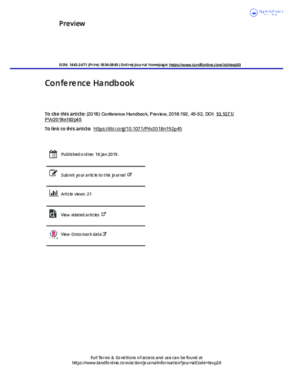 (PDF) Conference handbook: Welcome