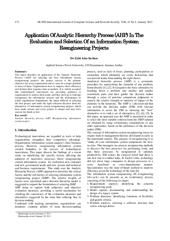 (PDF) Application of the analytic hierarchy process (AHP) in multi-criteria analysis of the ...