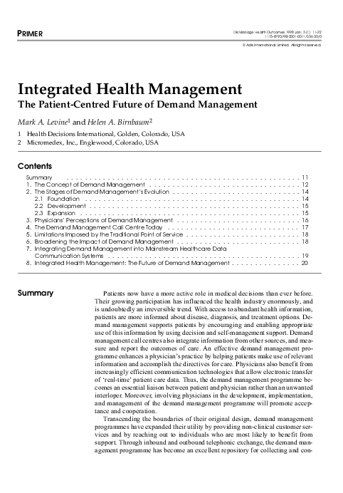 (PDF) Integrated Health Management