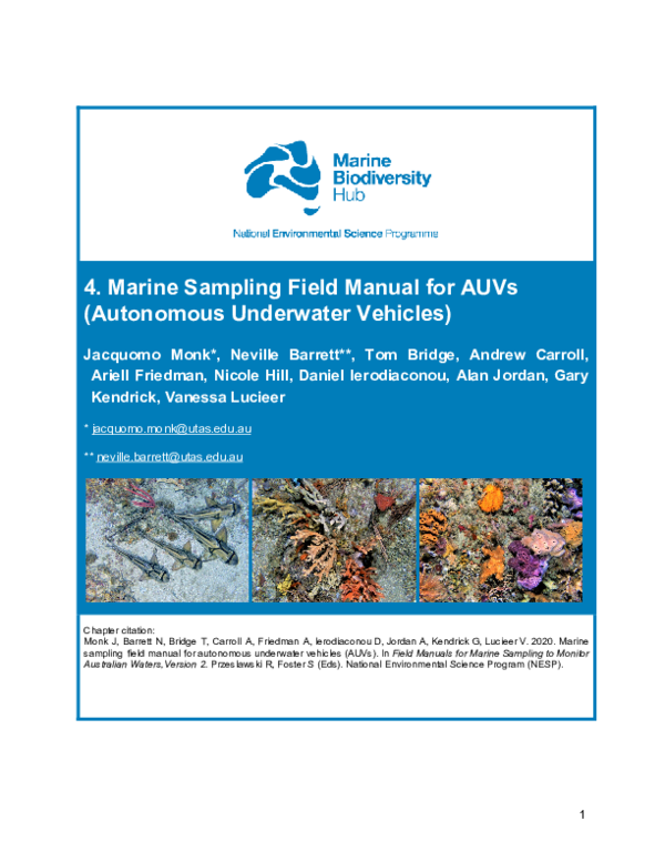 (PDF) 4. Marine Sampling Field Manual for AUVs (Autonomous Underwater ...