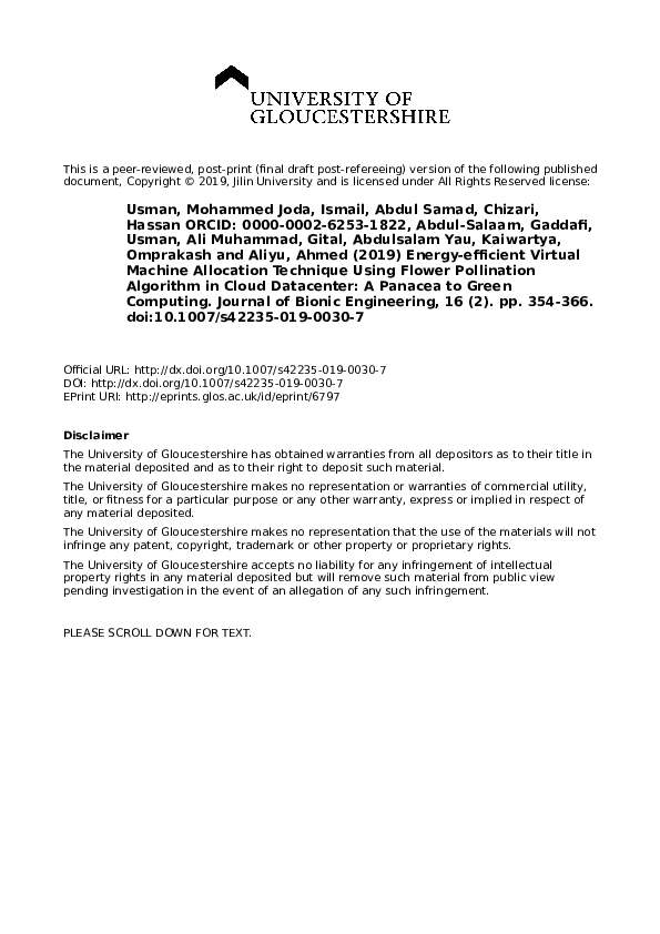 (PDF) Energy-efficient Virtual Machine Allocation Technique Using Flower Pollination Algorithm ...