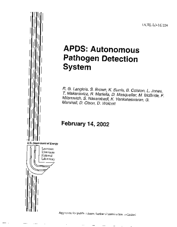 (PDF) APDS: the autonomous pathogen detection system