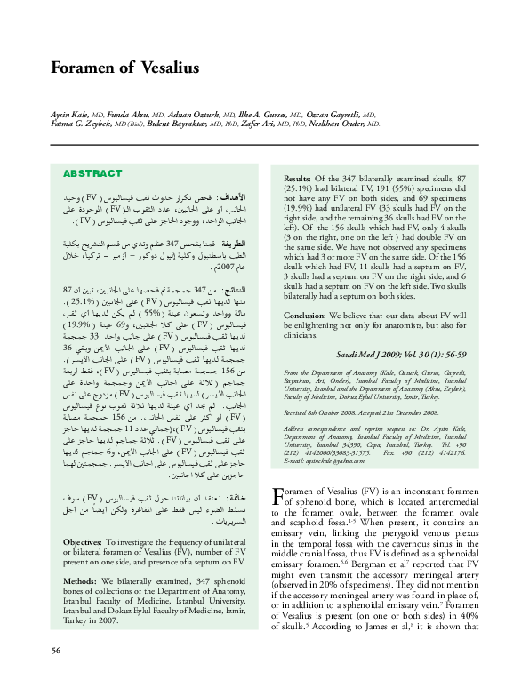 (PDF) Foramen of vesalius
