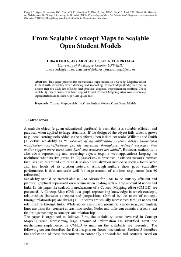 (PDF) From Scalable Concept Maps to Scalable Open Student Models