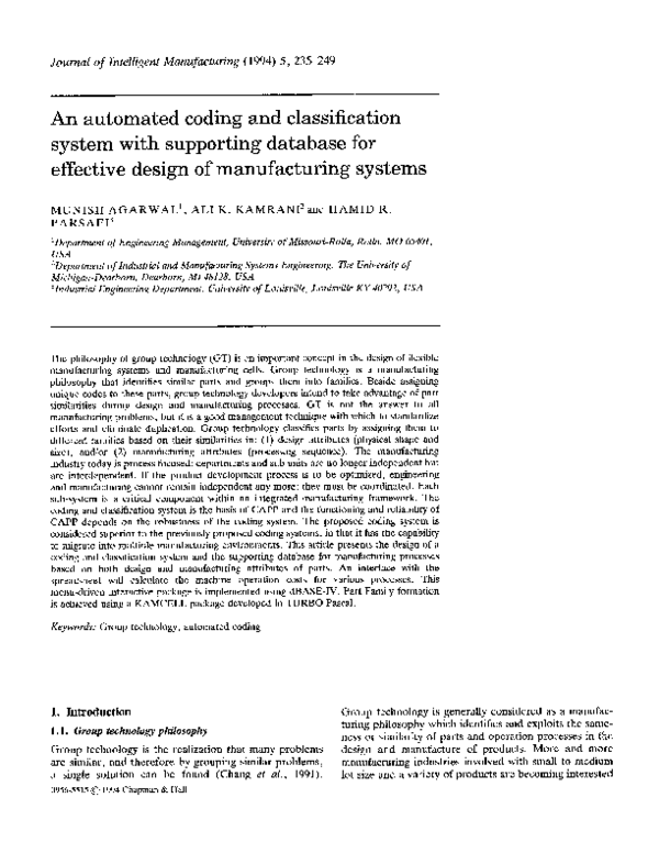 Pdf An Automated Coding And Classification System With Supporting