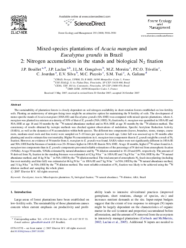 (PDF) Mixed-species plantations of Acacia mangium and Eucalyptus ...