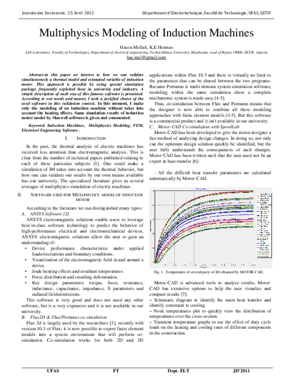 (PDF) Multiphysics Modeling of Induction Machines