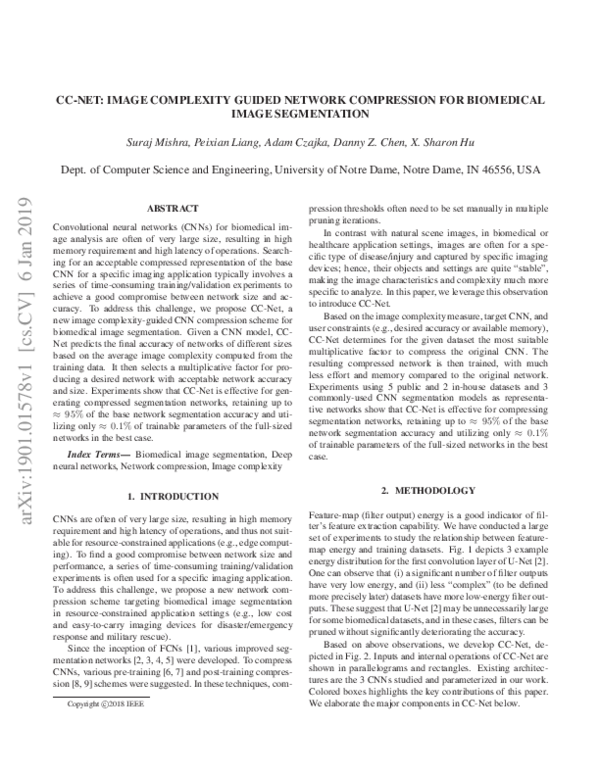Pdf Cc Net Efficient Cnn Compression For Segmentation