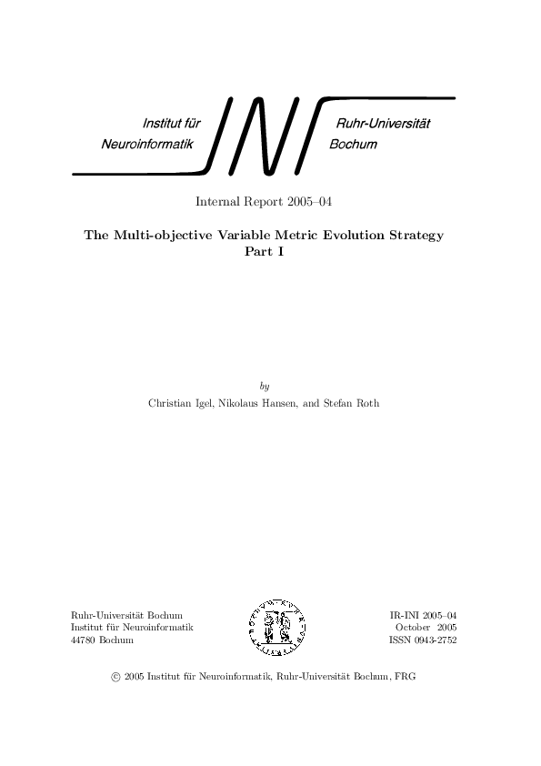 (PDF) The multi-objective variable metric evolution strategy