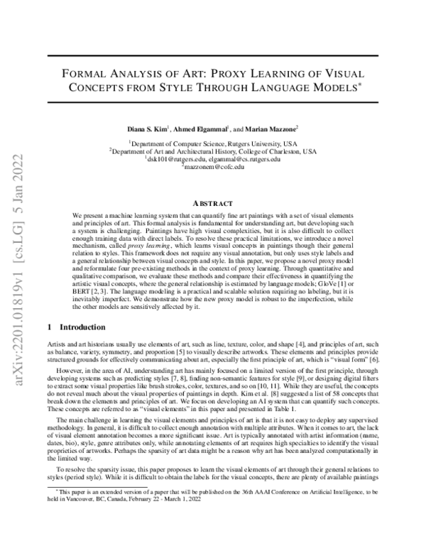(PDF) Formal Analysis of Art: Proxy Learning of Visual Concepts from Style Through Language ...