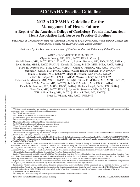 (PDF) 2013 ACCF/AHA Guideline for the Management of Heart Failure: A ...