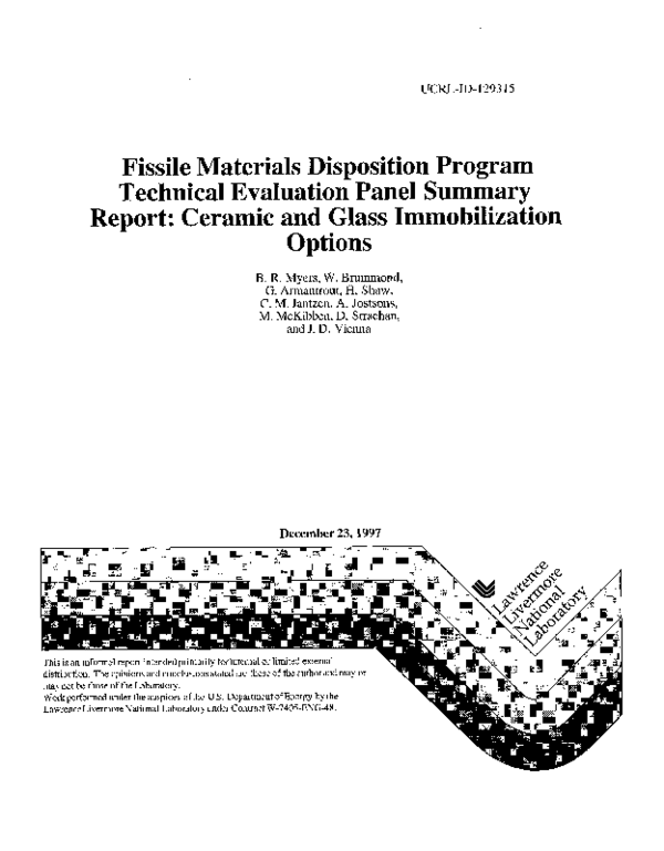 (PDF) Technical evaluation panel summary report. Ceramic and glass ...