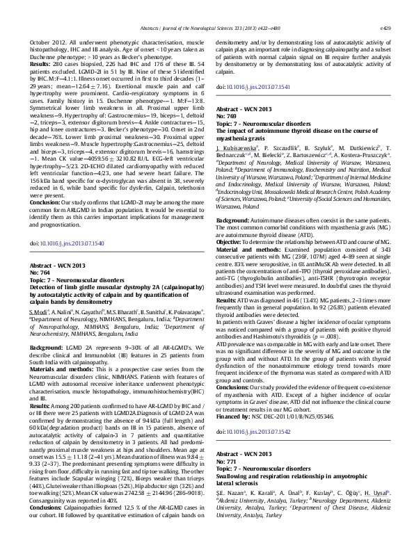 (PDF) Detection of limb girdle muscular dystrophy 2A (calpainopathy) by ...