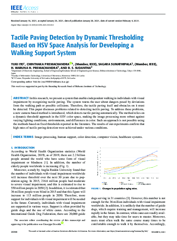(PDF) Tactile Paving Detection by Dynamic Thresholding Based on HSV Space Analysis for ...