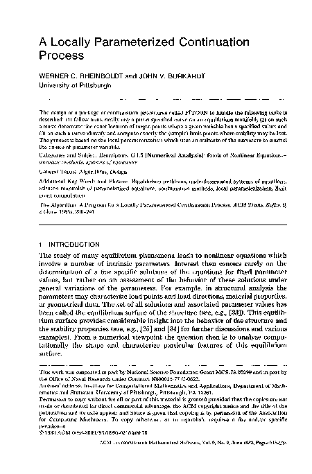 (PDF) A locally parameterized continuation process