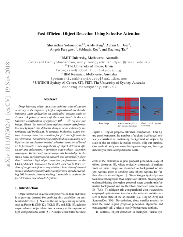 (PDF) Fast Efficient Object Detection Using Selective Attention