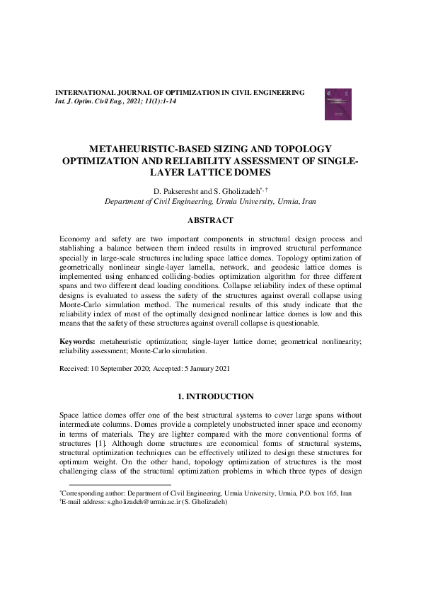 (PDF) Metaheuristic-Based Sizing and Topology Optimization and ...