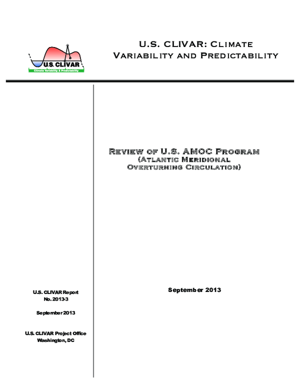 (PDF) Review of U.S. AMOC Program (Atlantic Meridional Overturning ...