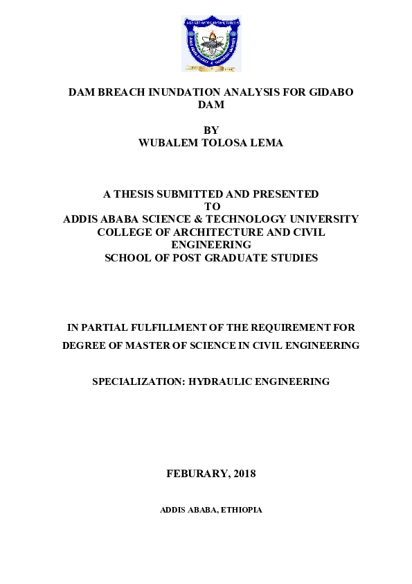 (PDF) Dam Breach Inundation Analysis for Gidabo Dam