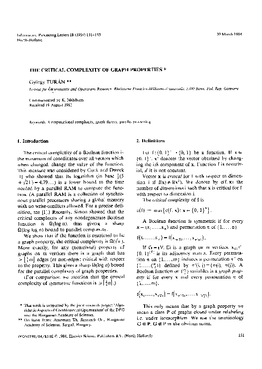 (PDF) The critical complexity of graph properties