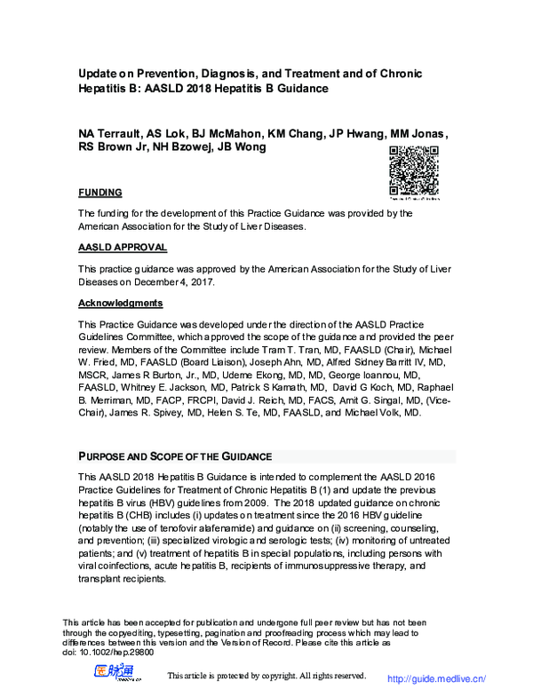 (PDF) Update on prevention, diagnosis, and treatment of chronic ...