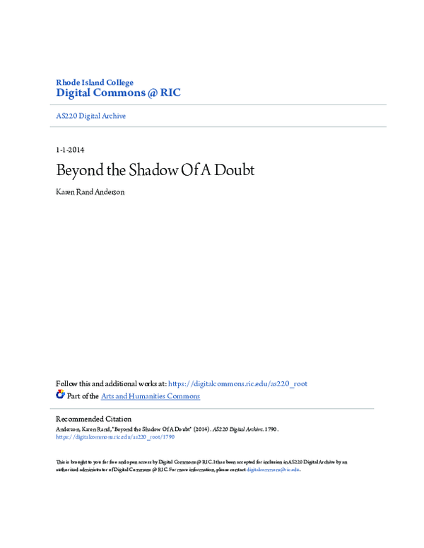 (PDF) Beyond The Shadow of a Doubt