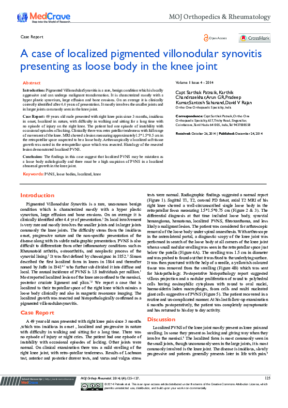 (PDF) A Case of Localized Pigmented Villonodular Synovitis Presenting ...