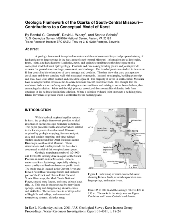 (PDF) Geologic Framework of the Ozarks of South-Central Missouri ...