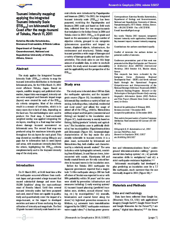 (PDF) Tsunami intensity mapping: applying the integrated Tsunami ...