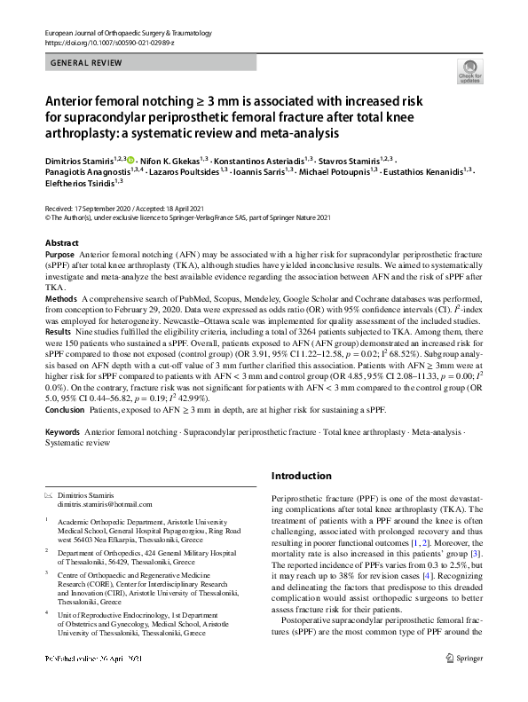 (PDF) Anterior femoral notching ≥ 3 mm is associated with increased ...