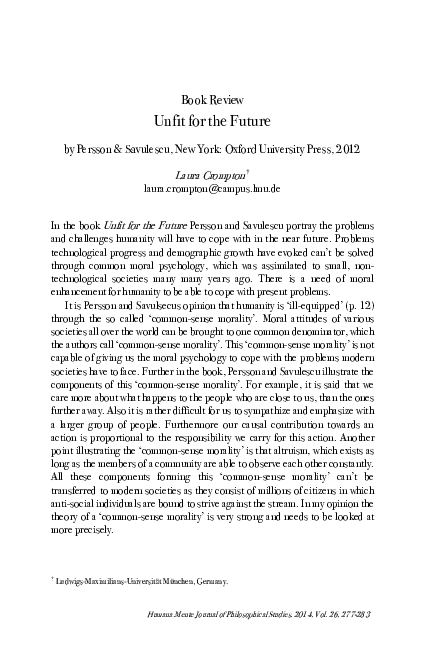 (PDF) Unfit for the Future by Laura Crompton