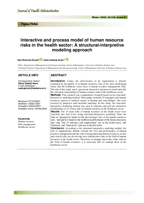 (PDF) Interactive and process model of human resource risks in the ...