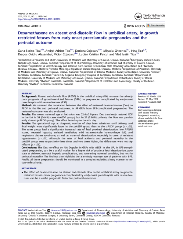 (PDF) Dexamethasone on absent end-diastolic flow in umbilical artery ...