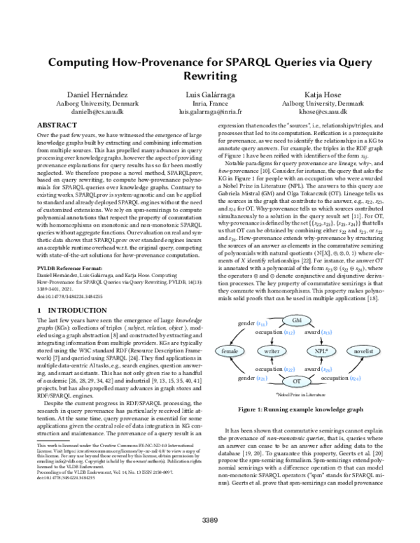 (PDF) Computing how-provenance for SPARQL queries via query rewriting